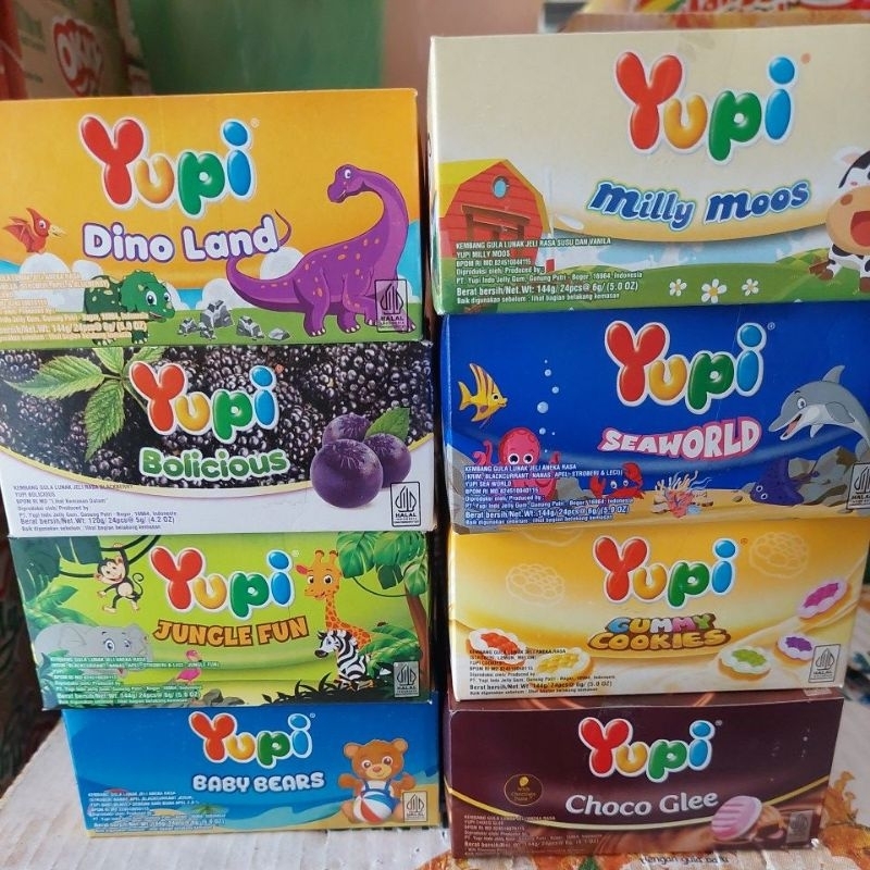 Jual Yupi Bolicious Dino land Milly Moos Seaworld Gummy Cookies Choco ...