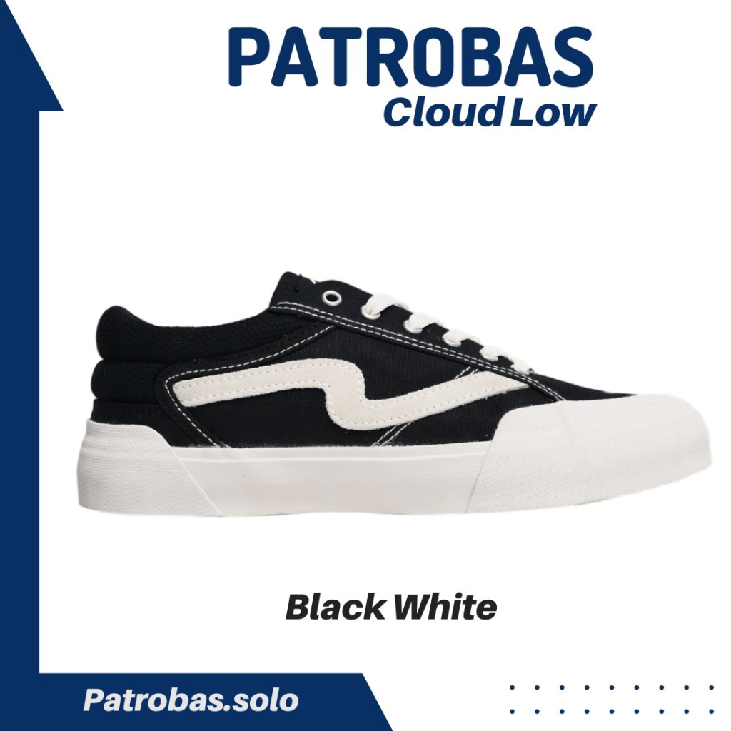 Jual Patrobas Cloud Low Black White Original | Shopee Indonesia
