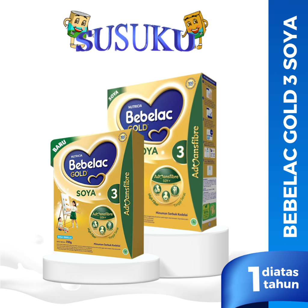 Jual Bebelac Gold 3 Soya Susu Pertumbuhan Anak 1-5 tahun Vanila 360gr ...