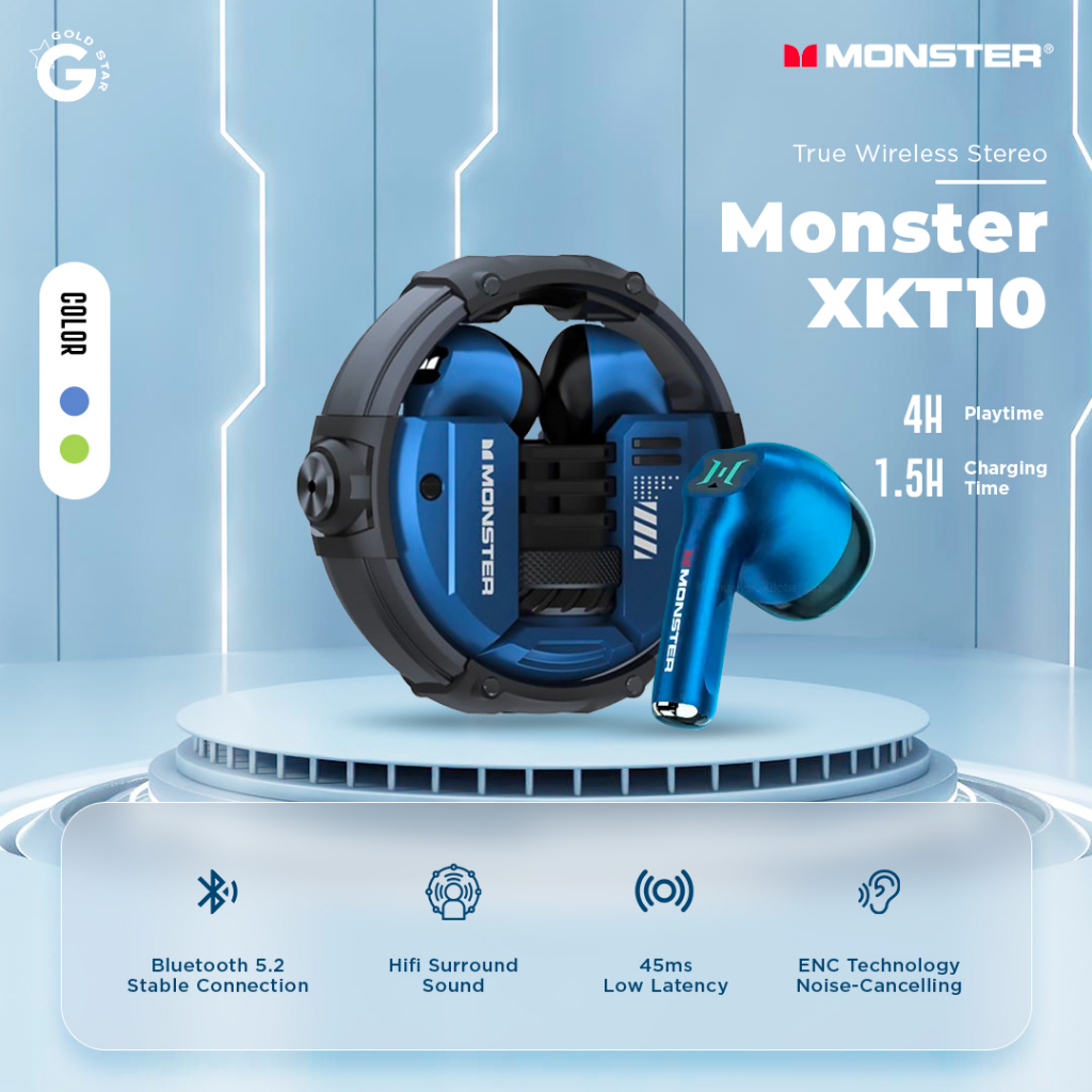 Jual Monster XKT10 Wireless Bluetooth Earphone Headset Earbuds TWS ...