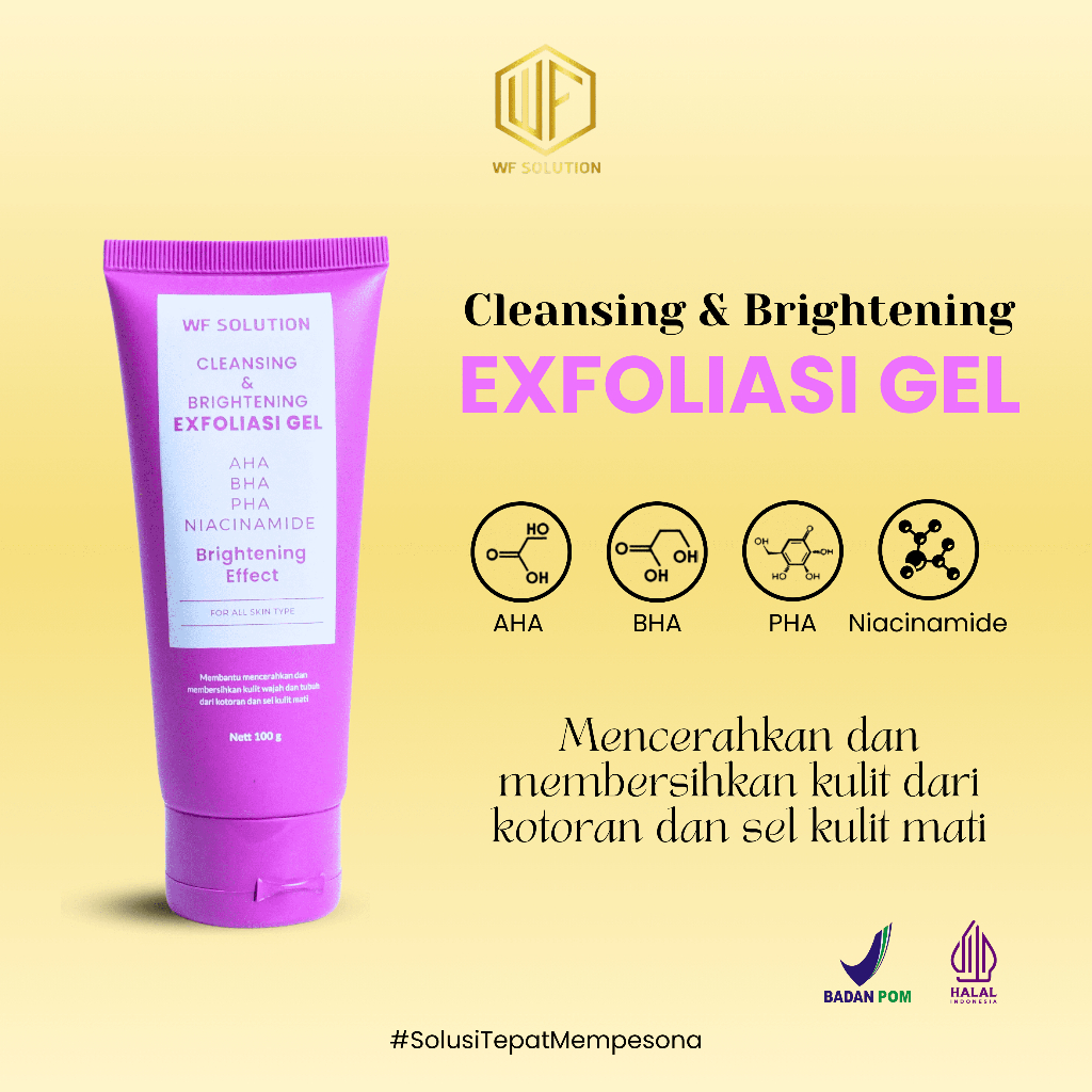 Jual EXFOLIASI GELL BY WF SOLUTION / With AHA--BHA-PHA | Shopee Indonesia