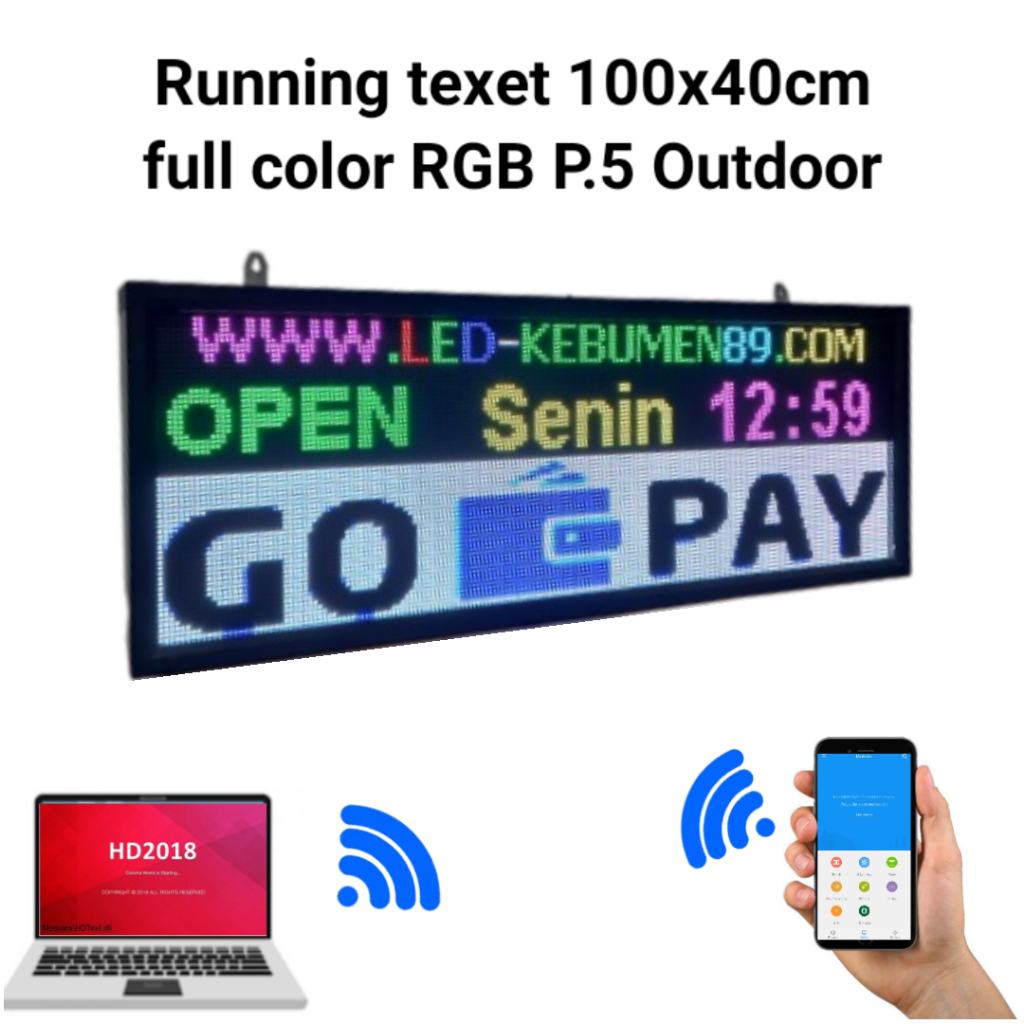 Jual Running text 100x40cm P5 full colour RGB outdoor 1sisi | Shopee ...