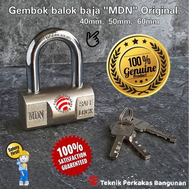 Jual Gembok balok baja anti maling original MDN/ gudang rumah pagar ...
