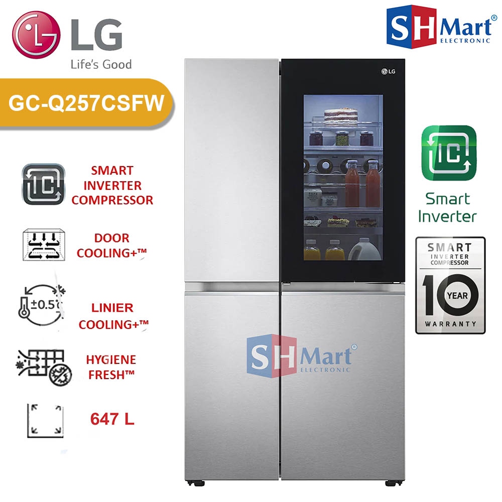 Jual KULKAS LG SIDE BY SIDE GC-Q257CSFW KAPASITAS 647 LITER INSTAVIEW DOOR IN DOOR GCQ257CSFW ...