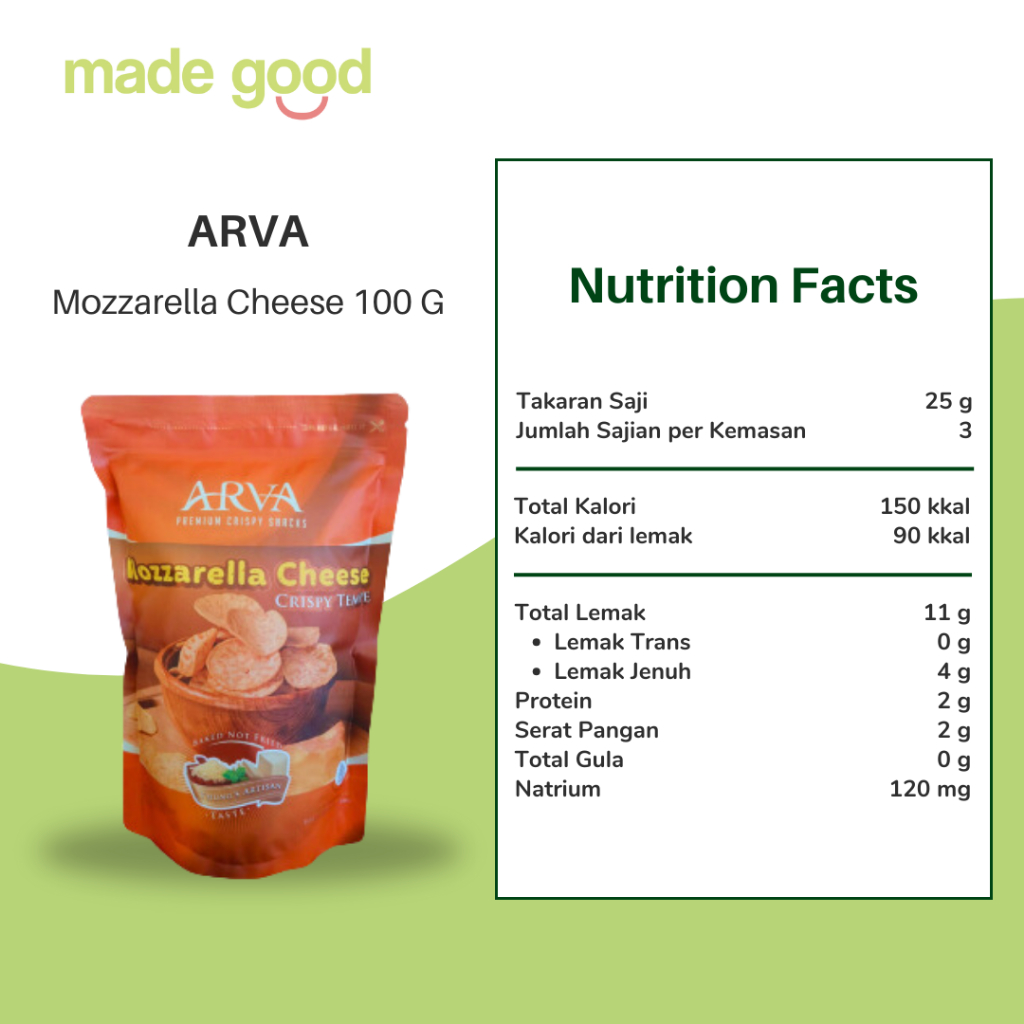 Jual ARVA Crispy Tempe 100gr Snack Tempe Sehat Panggang Tidak Digoreng ...