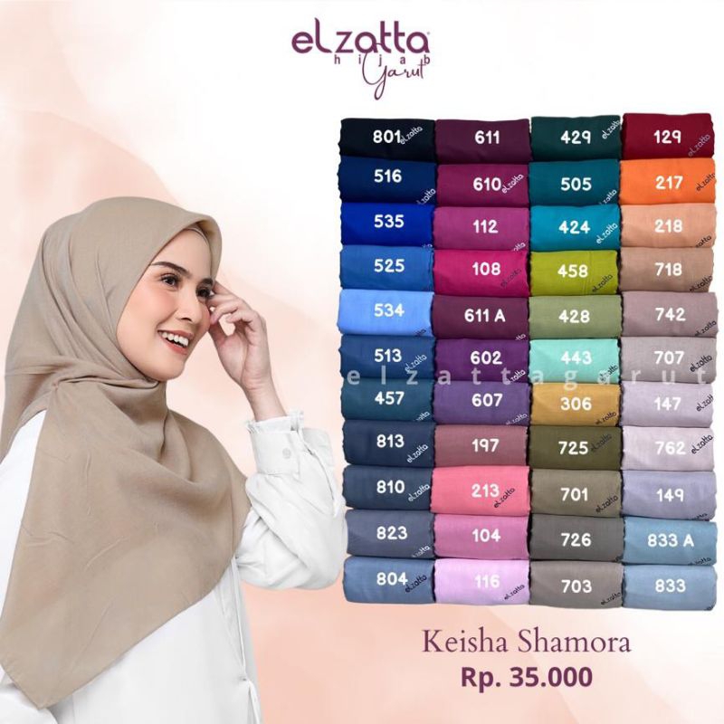 Jual Segi empat polos Elzatta Hijab kerudung segi empat polos jilbab segiempat standar Keisha ...