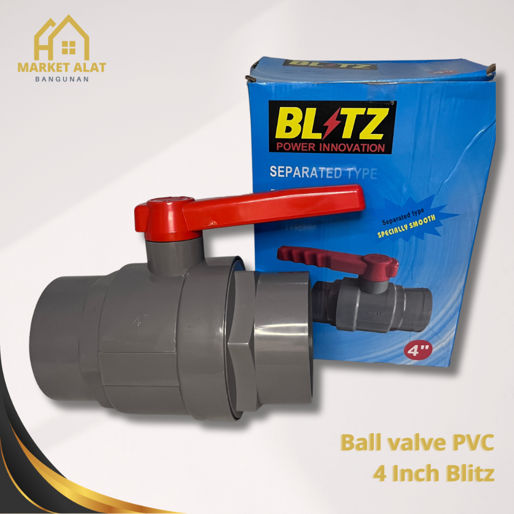 Jual Ball valve PVC 4 Inch Blitz / Ballvalve / Stop Kran Keran 4" Inci | Shopee Indonesia
