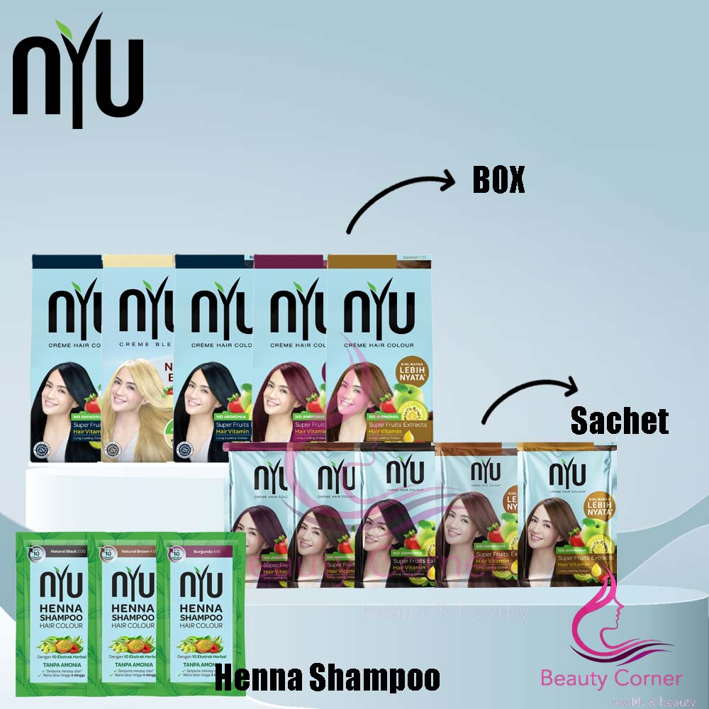 Jual NYU Creme Hair Colour Pewarna Rambut / Cat Rambut Natural tanpa ...
