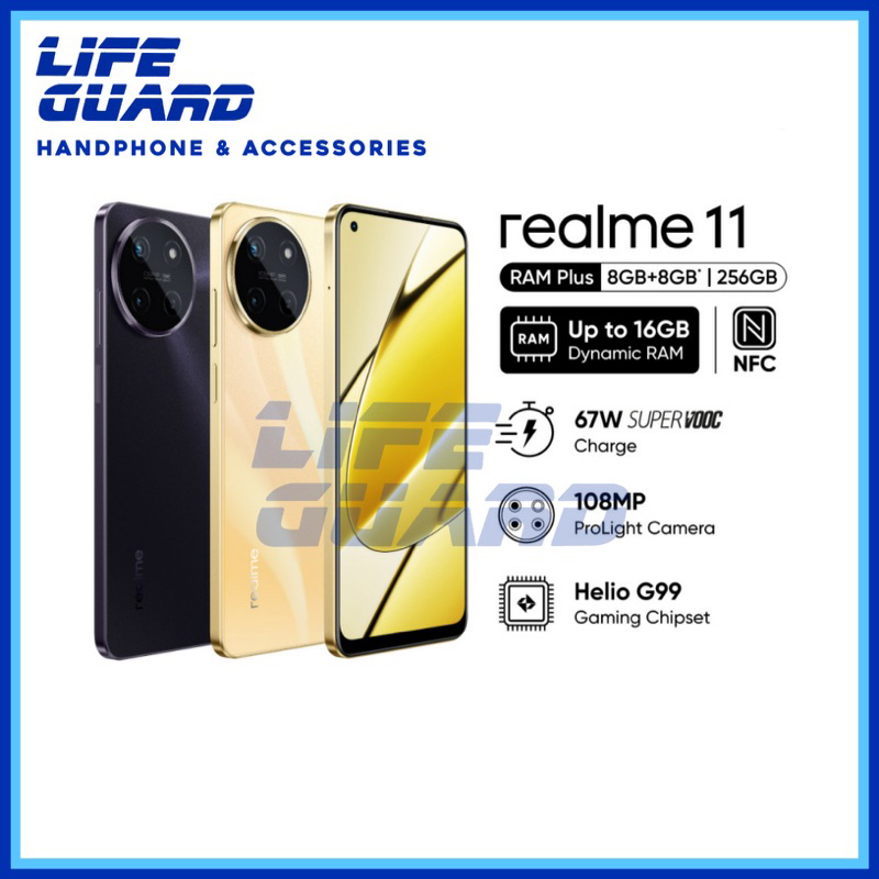 Jual HANDPHONE REALME 11 NFC RAM 8GB/256GB (Black & Gold) | Shopee ...