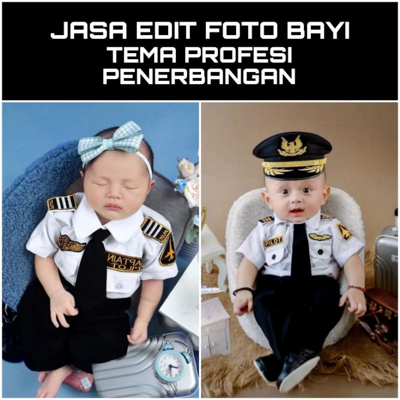 Jual Jasa Edit Foto Bayi TEMA PROFESI PILOT, PRAMUGARI *Cewek/Cowok ...