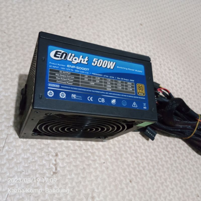 Jual PSU Enlight 80plus Bronze 500watt Mulus Normal Masih Segel ...