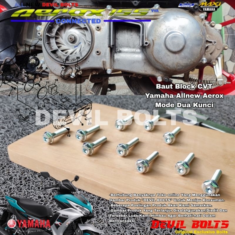Jual Baut Block CVT Yamaha Allnew Aerox 155 mode Dua Kunci | Shopee ...