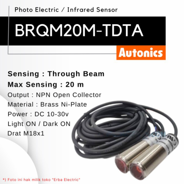 Jual Autonics BRQM20M-TDTA Photo Sensor Infrared 20 meter NPN BR20M-TDT Limited | Shopee Indonesia