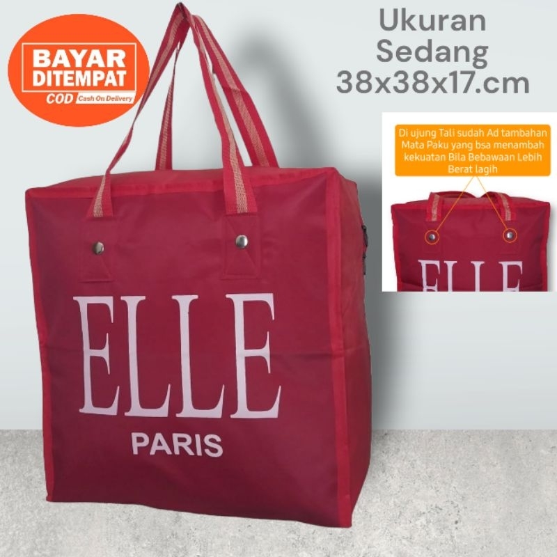 Jual Tas Lipat Belanja Elle Paris Serbaguna Merah Cabe Ukuran Sedang ...