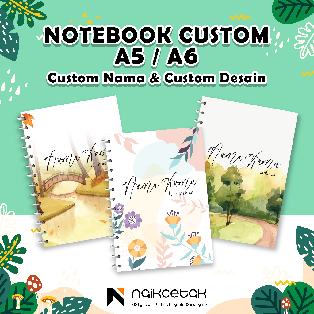 Jual NOTEBOOK CUSTOM NAMA & DESAIN UKURAN A5 & A6 AESTHETIC | Shopee ...