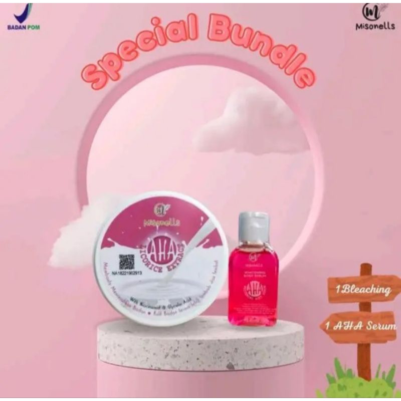 Jual Lulur Bleaching Misonells AHA Whitening Body Serum Miss V Spray ...