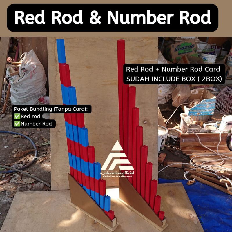 Jual Red Rods Montessori Red Rod / number Rod Ukuran Standard ...