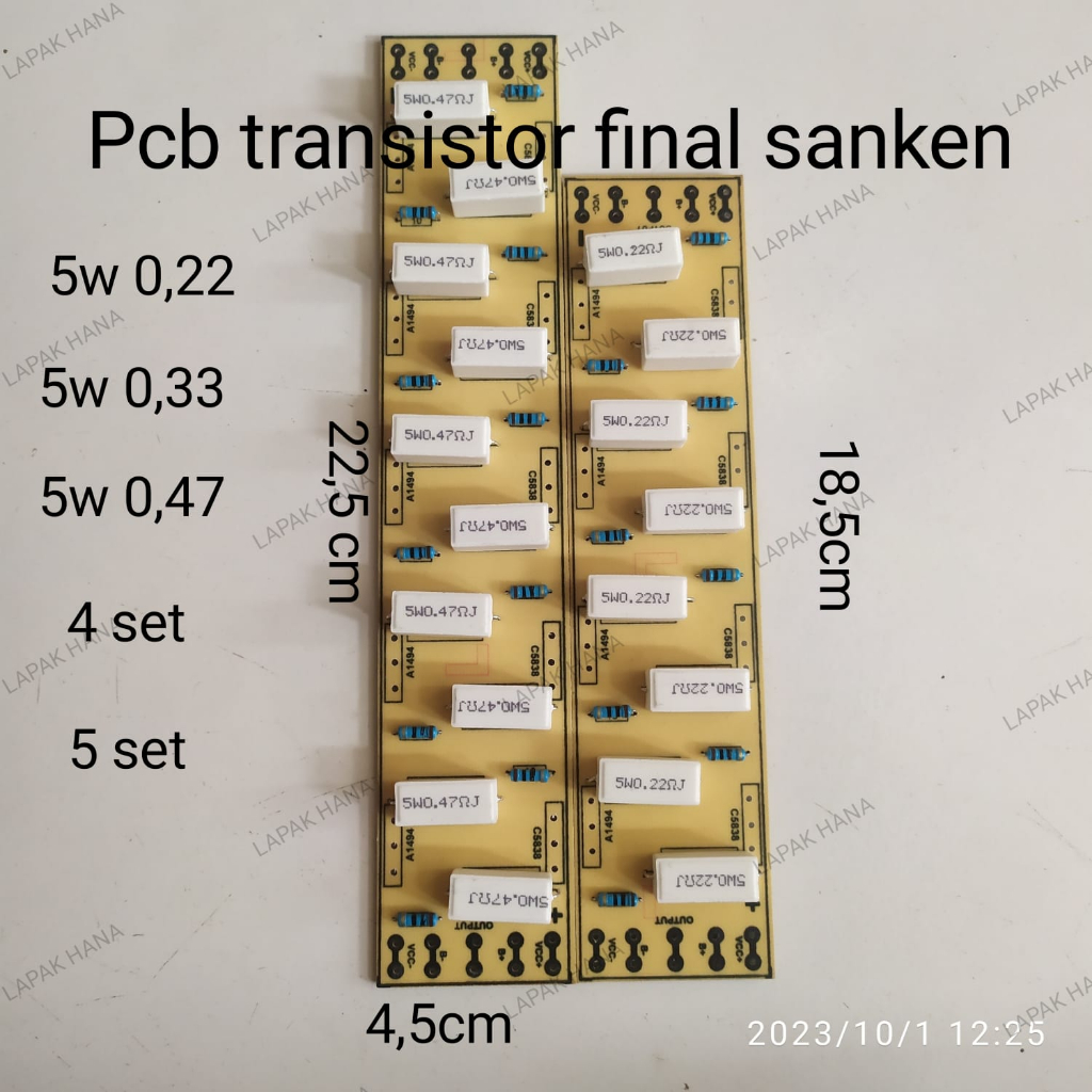 Jual Pcb transistor final sanken plus komponen 4 set 5 set pcb semi ...
