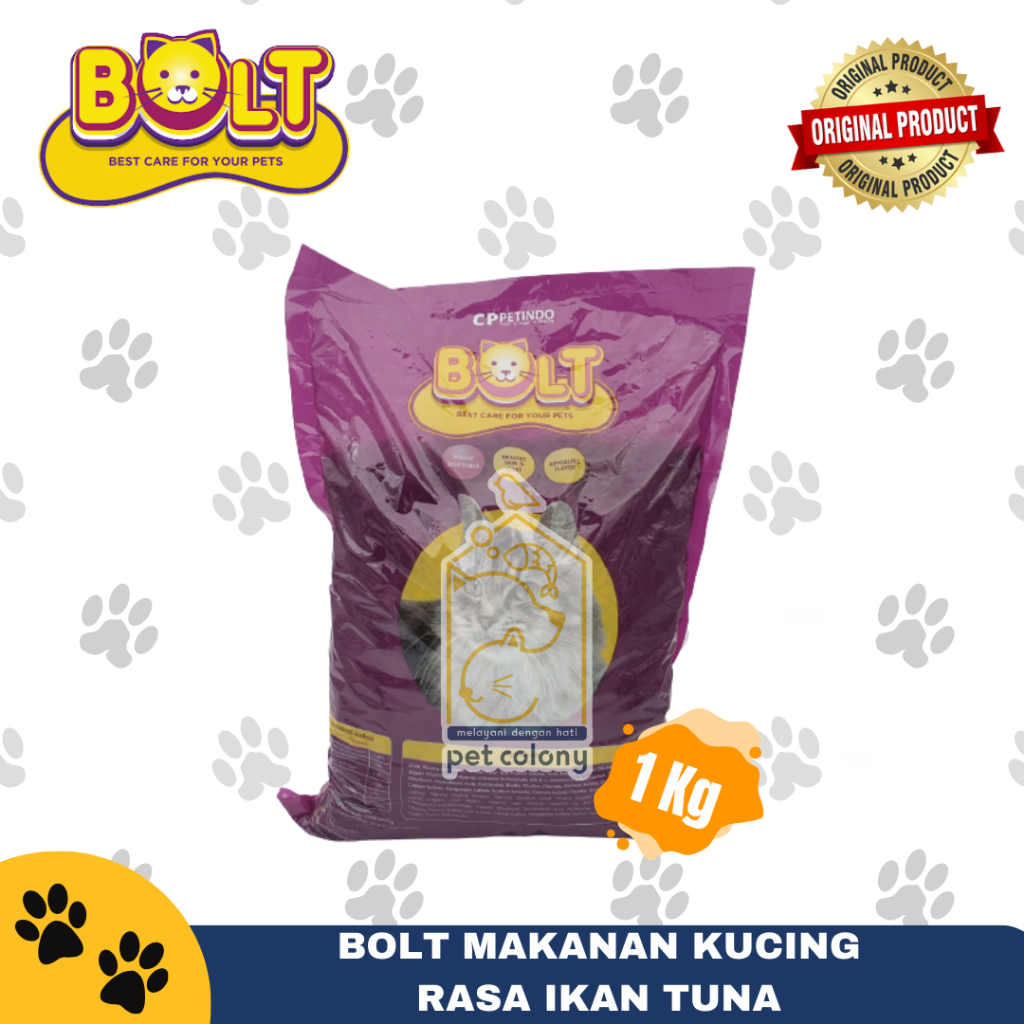 Jual Cat Food BOLT Tuna Ikan 1kg Makanan Kering Kucing | Shopee Indonesia