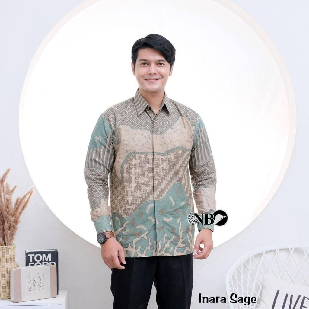 Jual Baju batik pria lengan panjang modern slimfit terbaru Kemeja batik ...