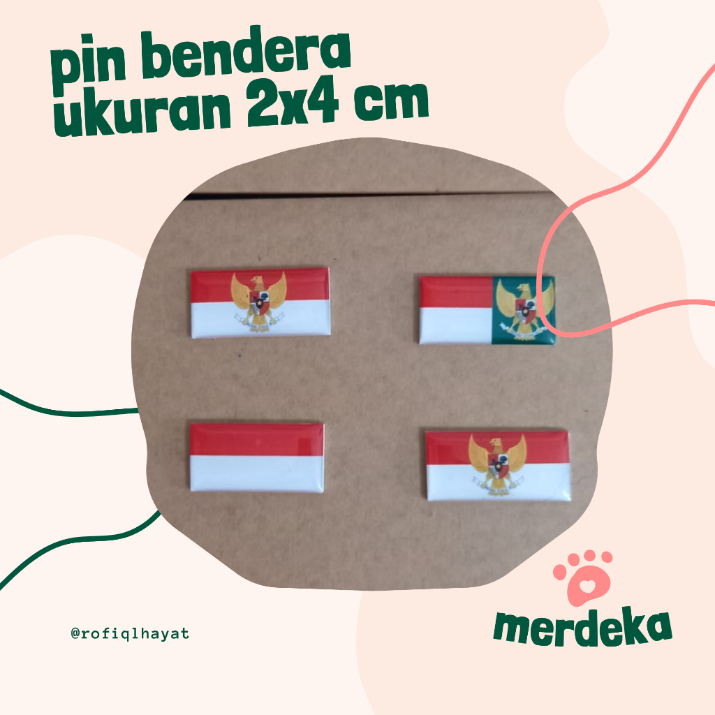Jual pin atau stiker bendera ukuran 2x4 cm | Shopee Indonesia