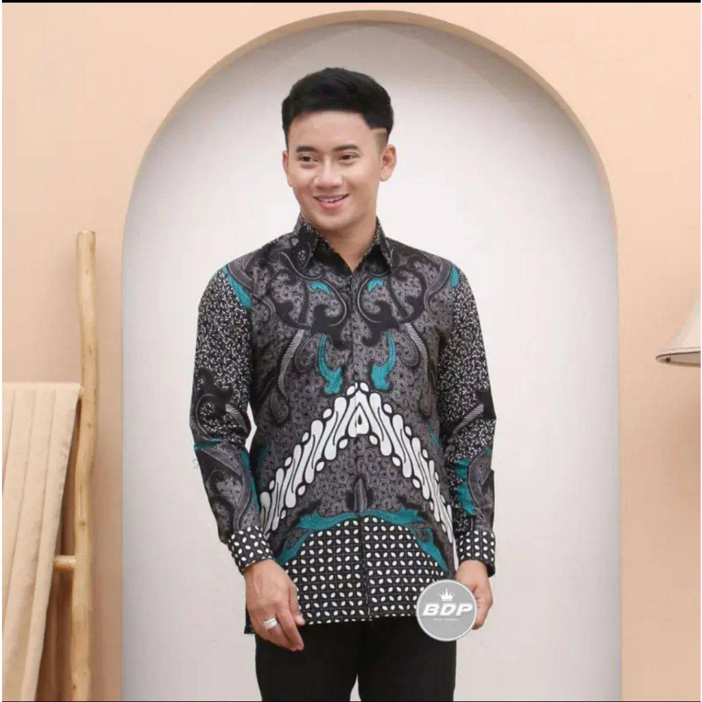 Jual Kemeja Batik Pria Lengan Panjang Motif Cicak Rowo Best Seller ...