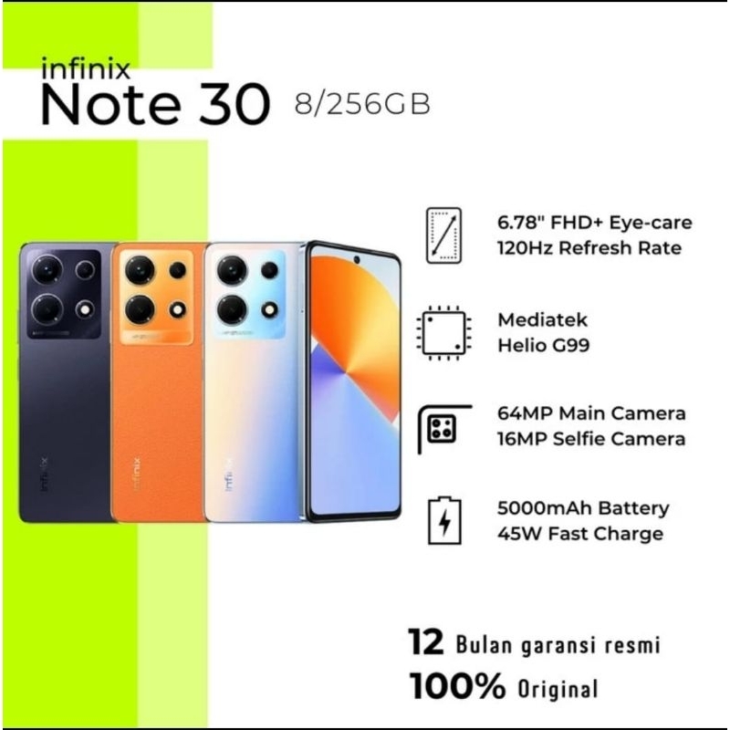Jual infinix note 30 8/256 gb garansi resmi infinix indonesia | Shopee Indonesia