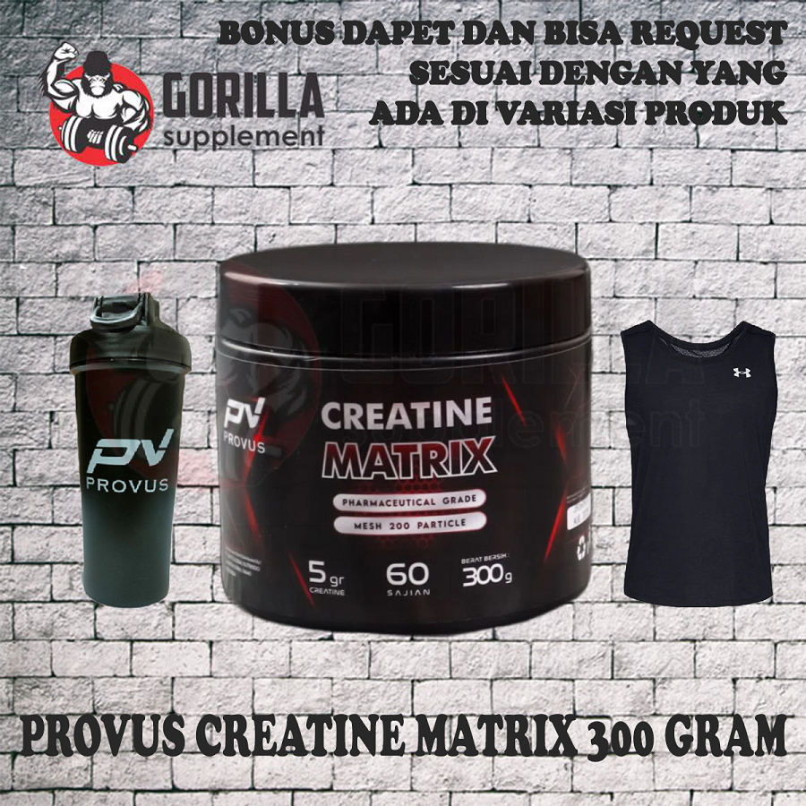 Jual PROVUS Creatine Matrix 300 Gram gr Creatine Monohydrate ...