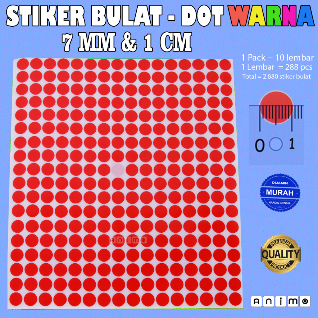 Jual STIKER BULAT WARNA - COLOR DOT STICKERS | Shopee Indonesia
