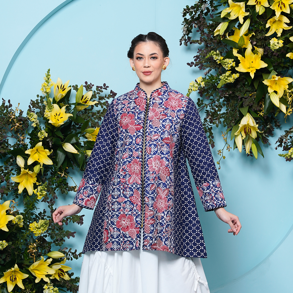 Jual NONA RARA - Oktalong Jlamprang T2410, Baju Batik Kasual Modern ...