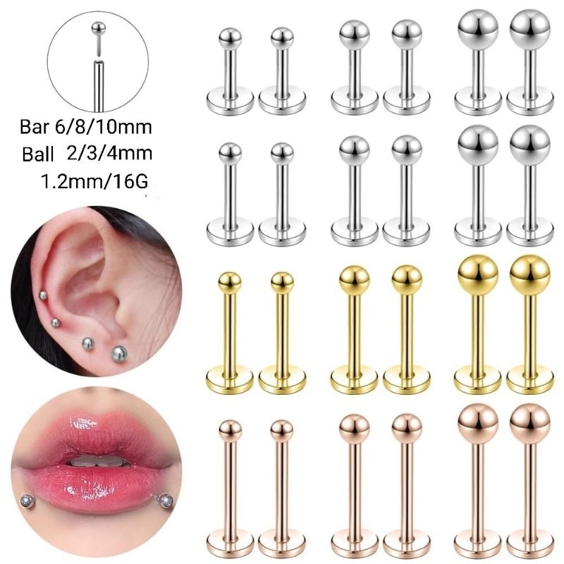 Jual 1PCS Anting Ball Piercing Plug In Labret Lips Lobe Helix Tragus ...