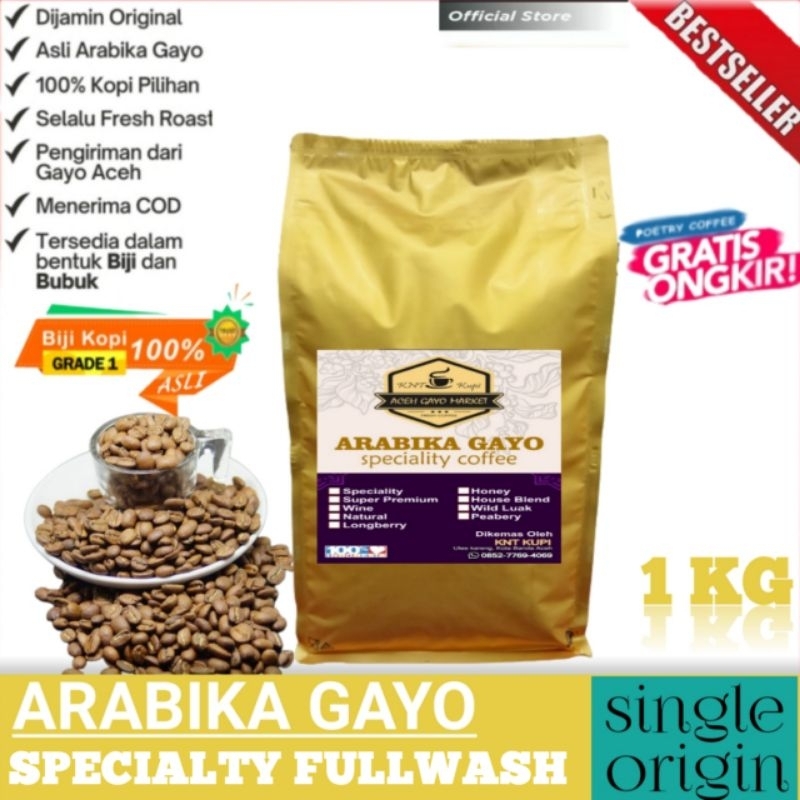 Jual KOPI ARABIKA GAYO ACEH SPECIALTY 1 KG KOPI HITAM BUBUK HALUS MURNI ...
