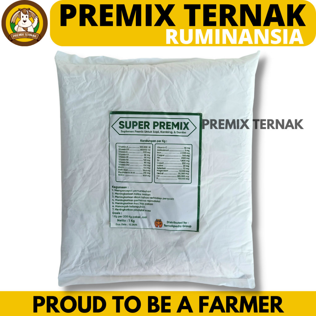 Jual SUPER PREMIX 1 KG - Premix Mineral Vitamin dan herbal untuk Sapi Kambing Domba | Shopee ...