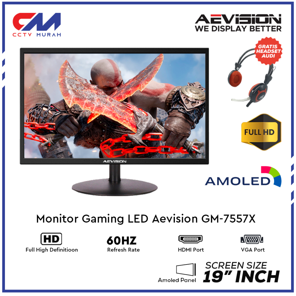 Jual MONITOR LED AEVISION 20 inch || MONITOR CCTV DAN PC || MONITOR 19 ...
