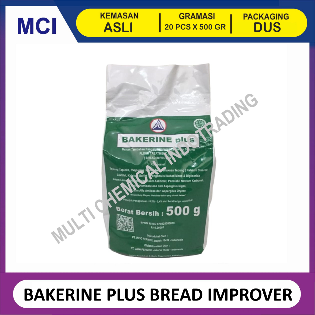 Jual BREAD IMPROVER BAKERINE PLUS 500 GR / PELEMBUT ROTI - 1 DUS 20 PCS ...