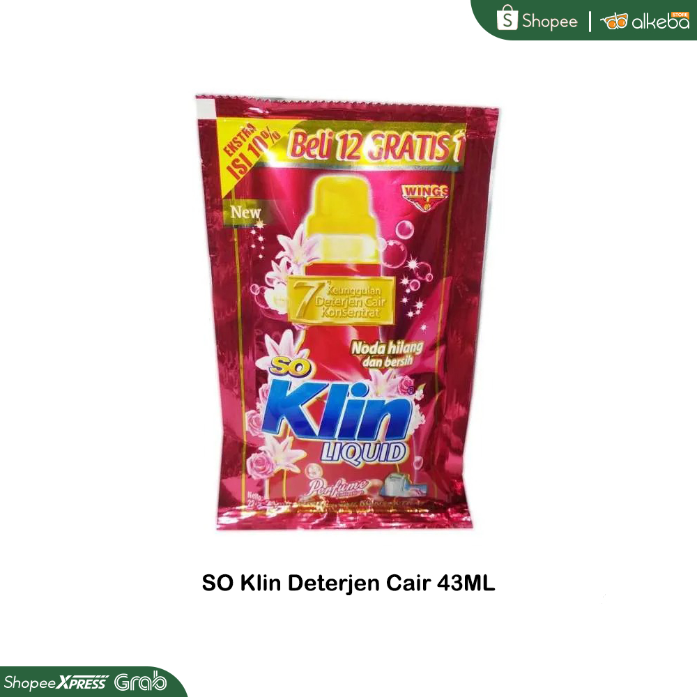 Jual So Klin Liquid Sachet Kemasan Jumbo 43 ml Murah Deterjen Cair ...