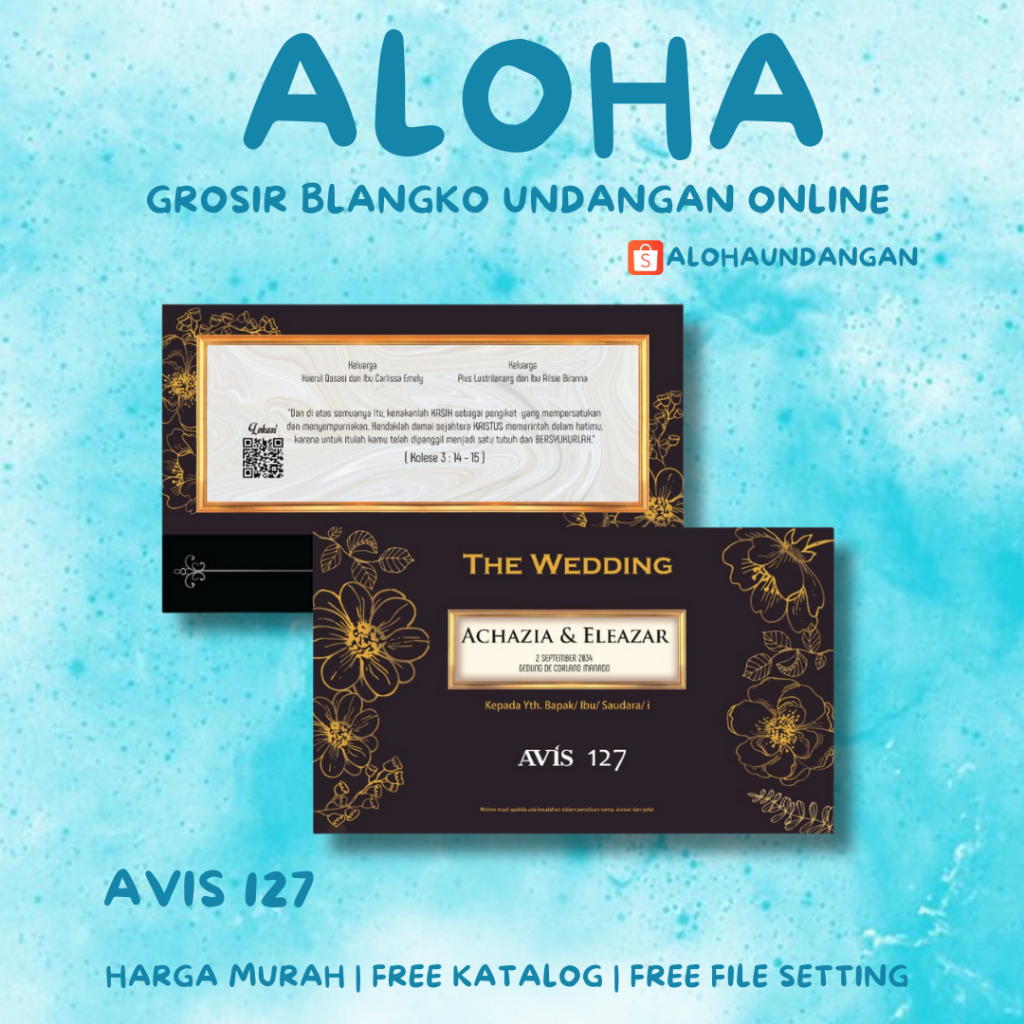 Jual BLANGKO UNDANGAN NIKAH MURAH AVIS 127 | Aloha Undangan | Shopee ...