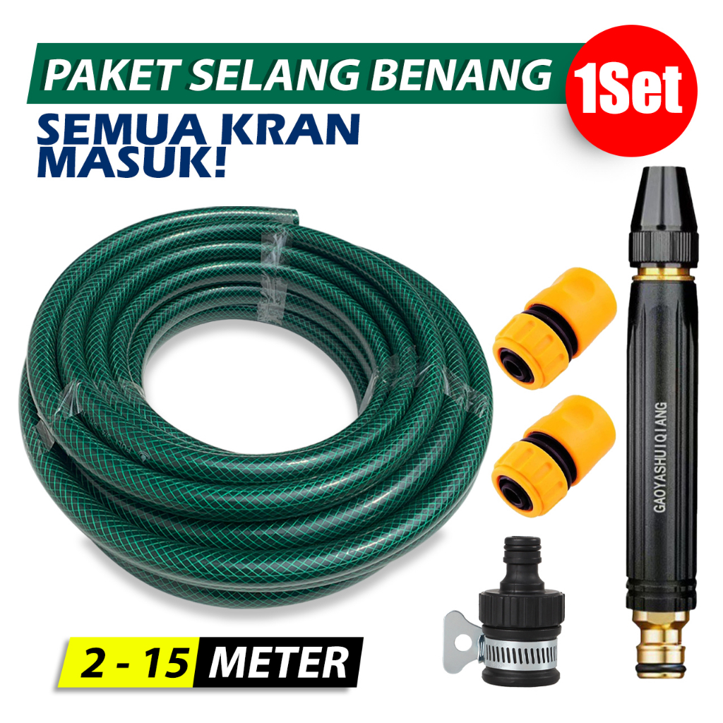 Jual Paket Selang Air Serat Benang Komplit Anti Tekuk Plus Nosel ...