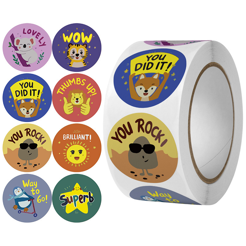 Jual Sticker Reward Motivasi Anak Stiker Kartun Hewan 8 variasi (500 ...