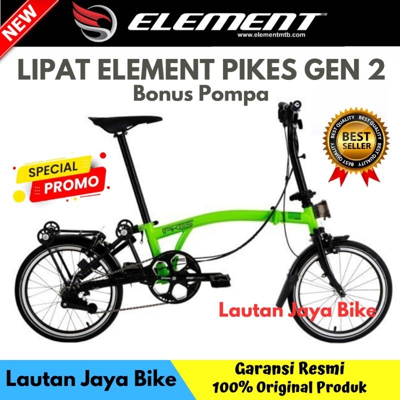 Jual Sepeda lipat pikes gen 2 lime green neon lime | Shopee Indonesia