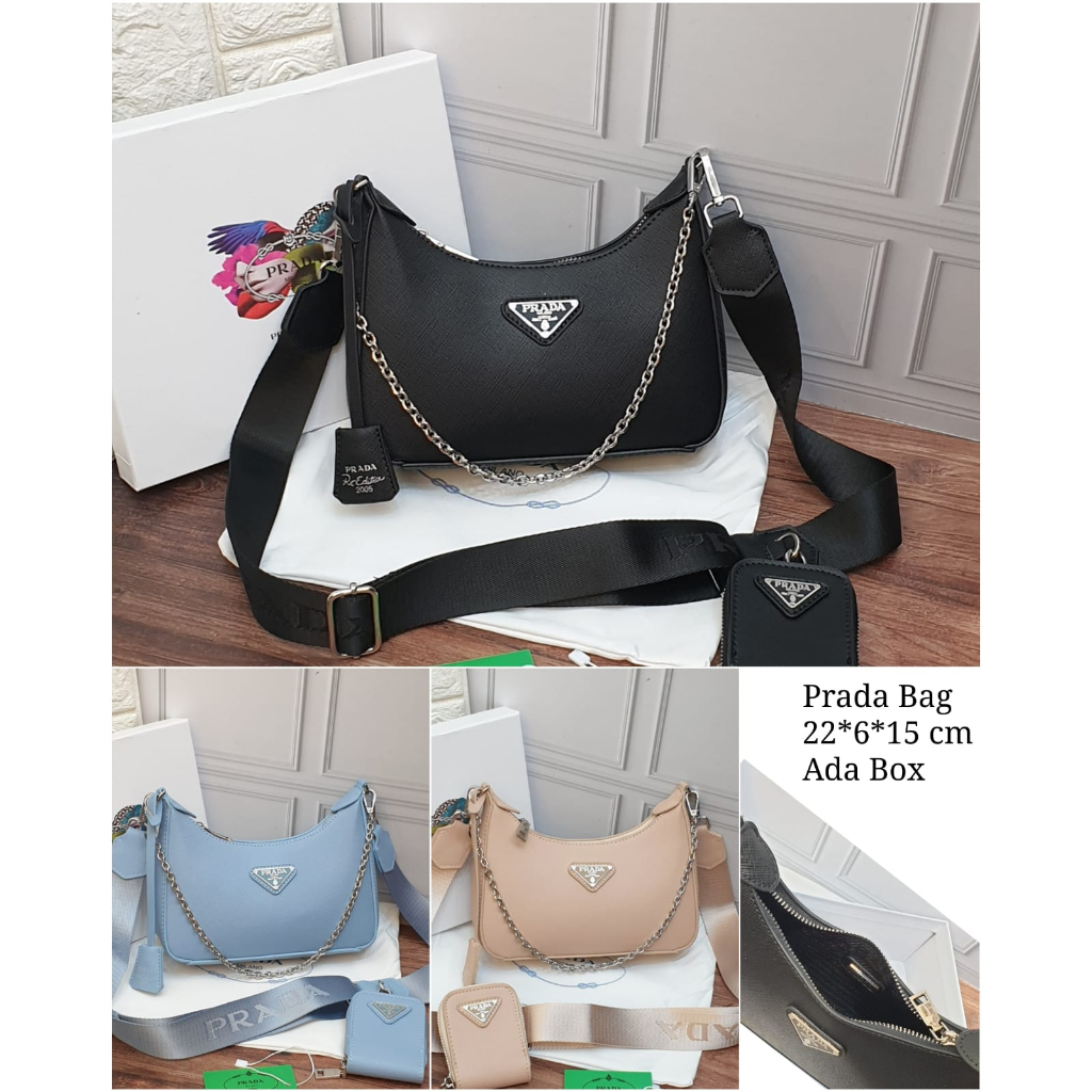 Jual SMart Fashion - Tas Prada Pochette Thaiga | Shopee Indonesia