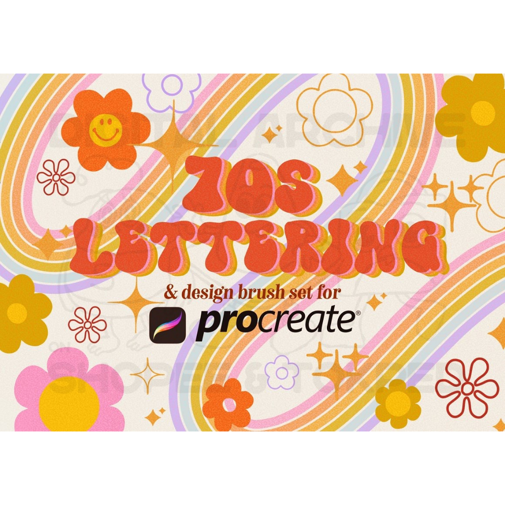 Jual Procreate Brush – 70s Lettering Procreate Brushes by Dear Darling ...