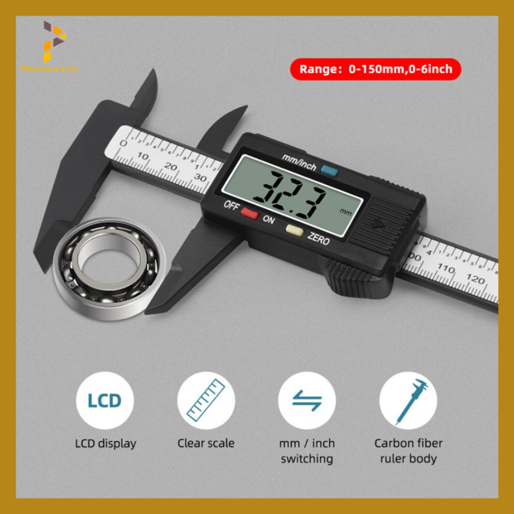 Jual Jangka Sorong Sigmat Digital Vernier Caliper / Kaliper 150mm Stainless | Shopee Indonesia