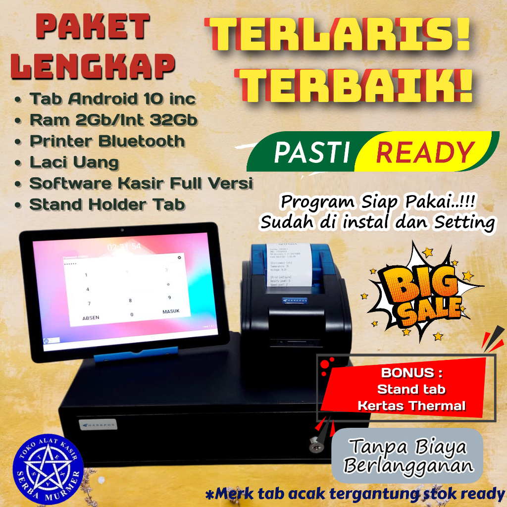 Jual Mesin Kasir Android 10" inc Lengkap Untuk Segala Usaha UMKM | Shopee Indonesia
