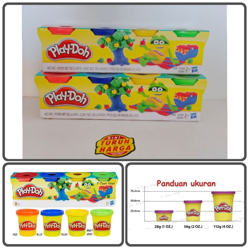 Jual Play doh 1 pack isi 4 orginal playdoh play-doh plastisin lilin ...