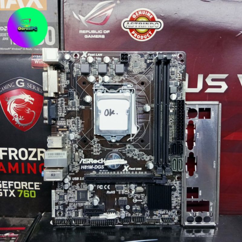 Jual Motherboard H81 ASRock H81M-DGS R2.0 Socket LGA 1150 DDr3 | Shopee ...
