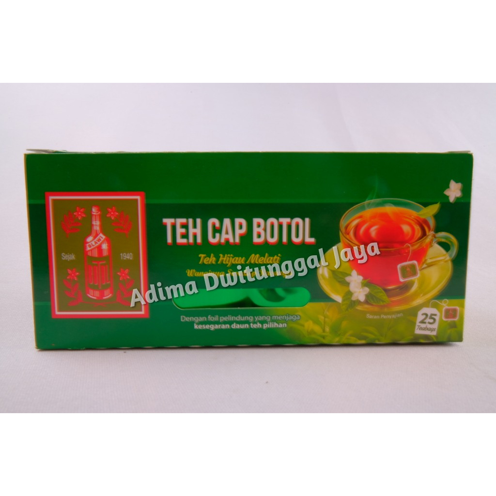 Jual Teh Cap Botol Jasmine Tea / Teh Hijau Melati Celup 25's x 2gr ...
