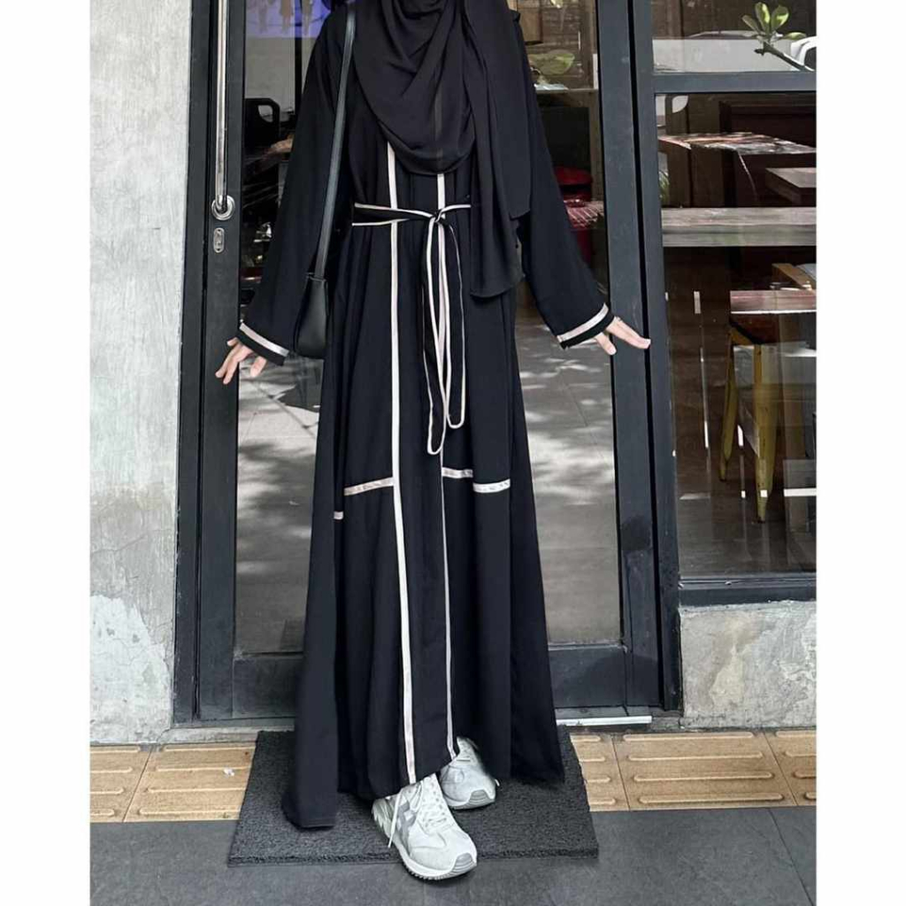 Jual Abaya asmah list putih terbaru ibu dan anak | Shopee Indonesia