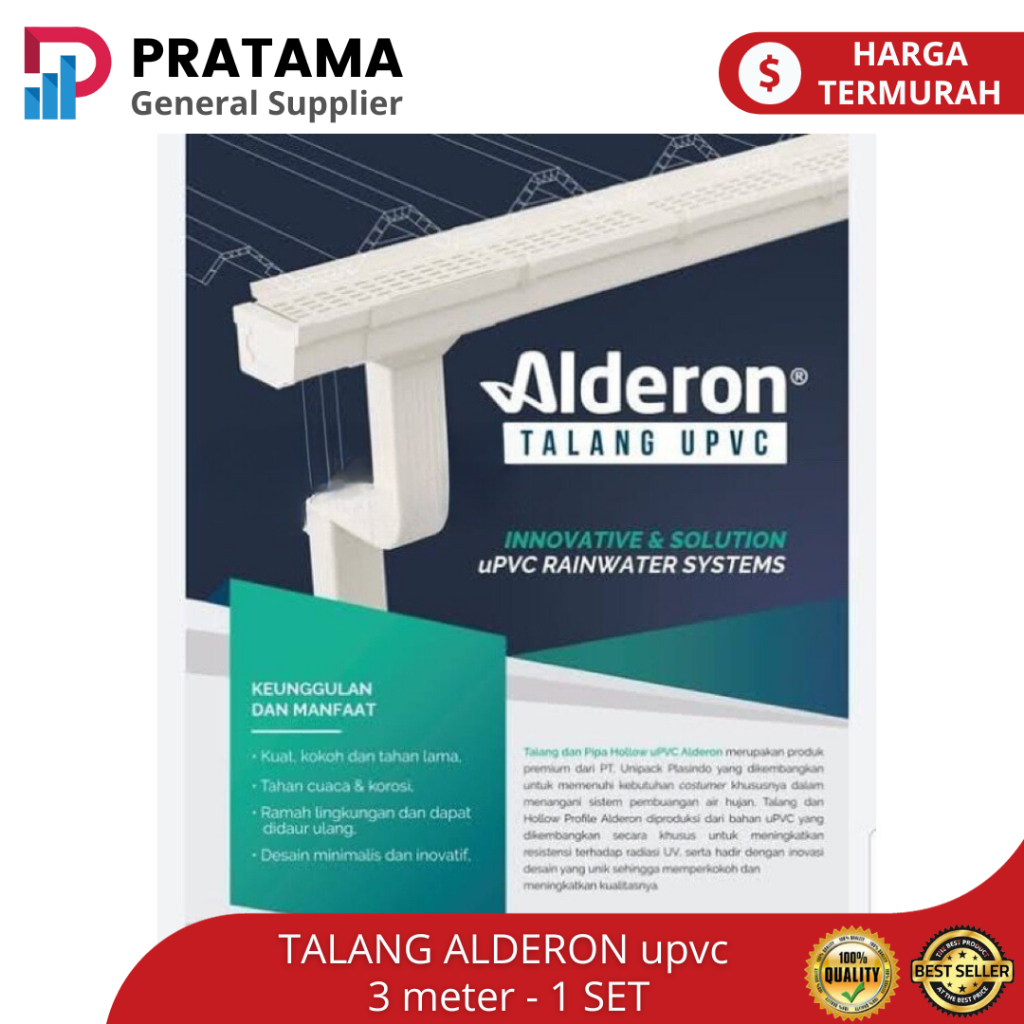 Jual TALANG ALDERON / Pipa Talang Air Alderon 830 upvc - 1 SET ...