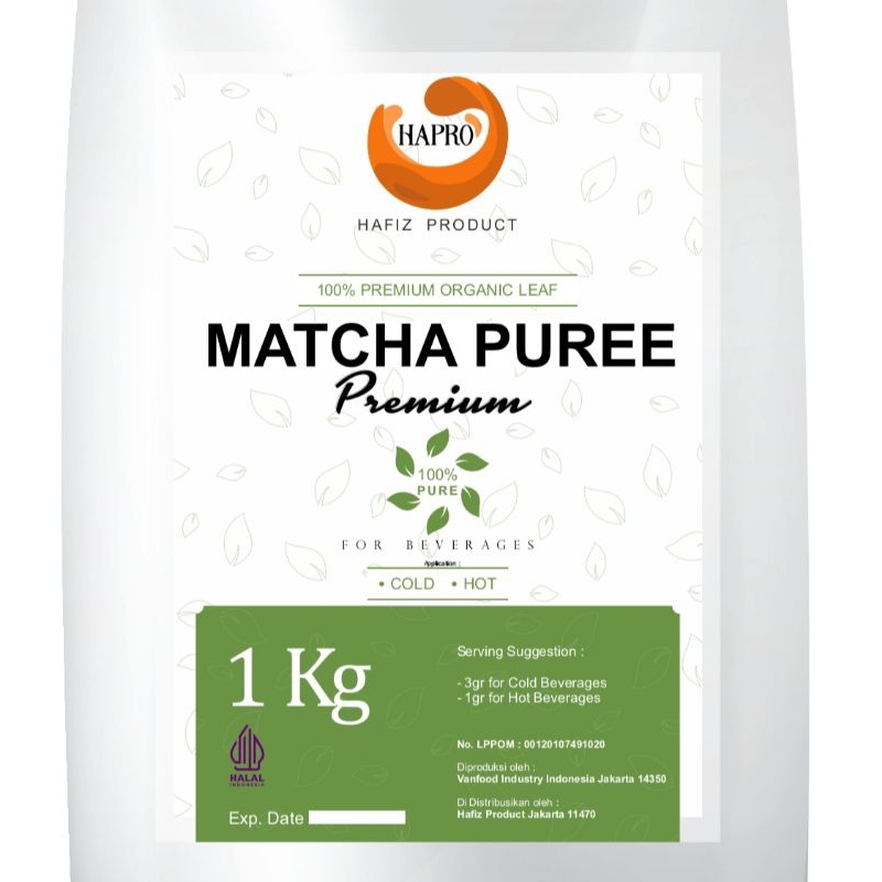 Jual Minuman Bubuk Berkualitas Hapro Frappe Matcha Puree Premium 1kg ...